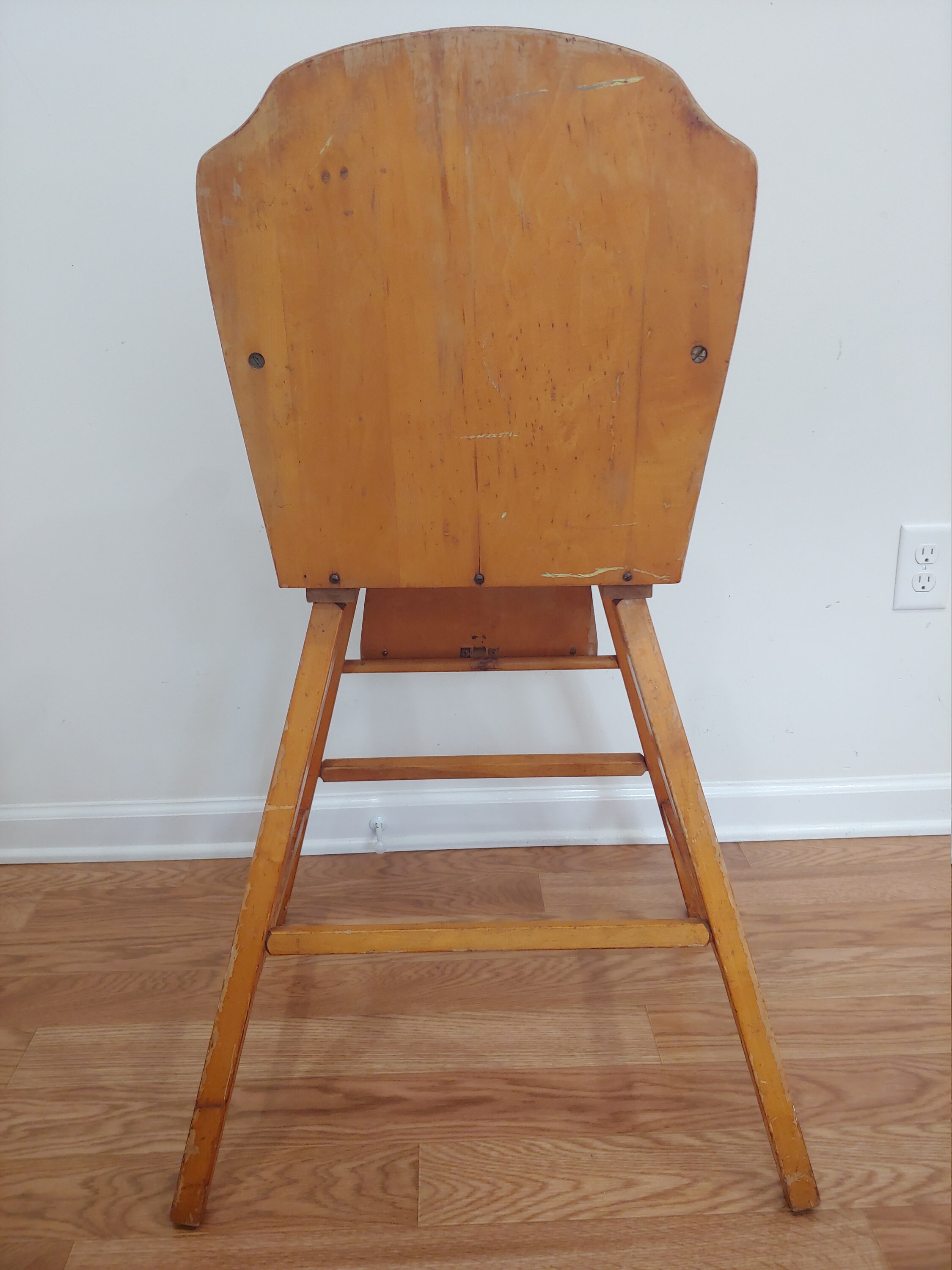Vintage Wooden Baby High Chair, Art Deco Style - Etsy