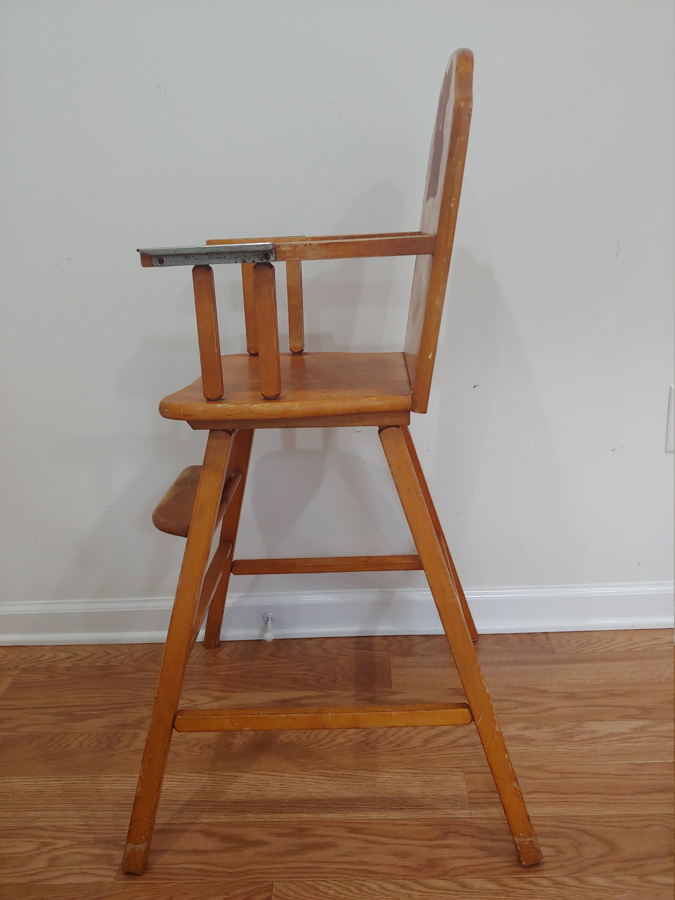 Vintage Wooden Baby High Chair, Art Deco Style - Etsy