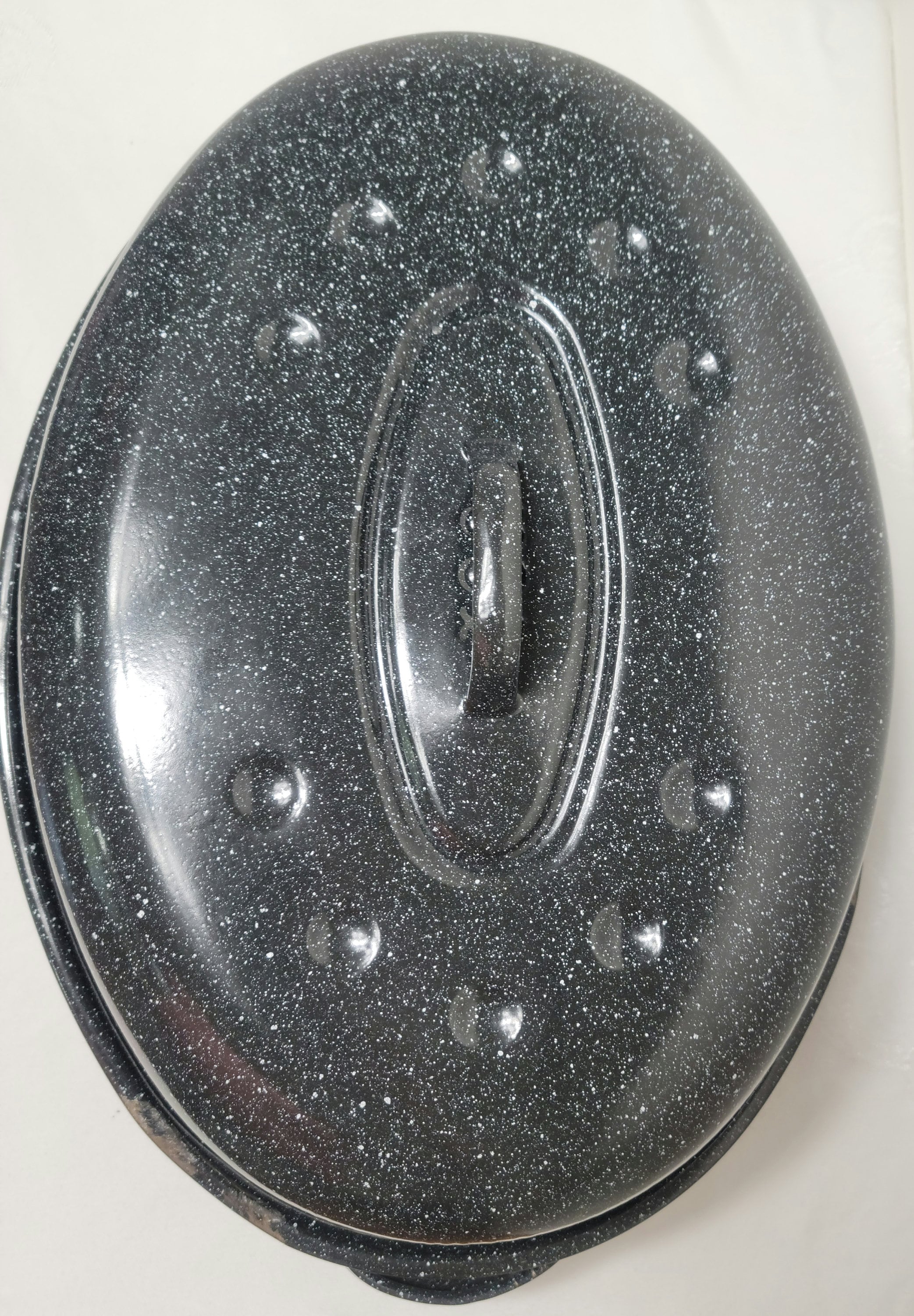 Vintage Large USA Graniteware Roasting Pan With Lid Blue Speckled ...