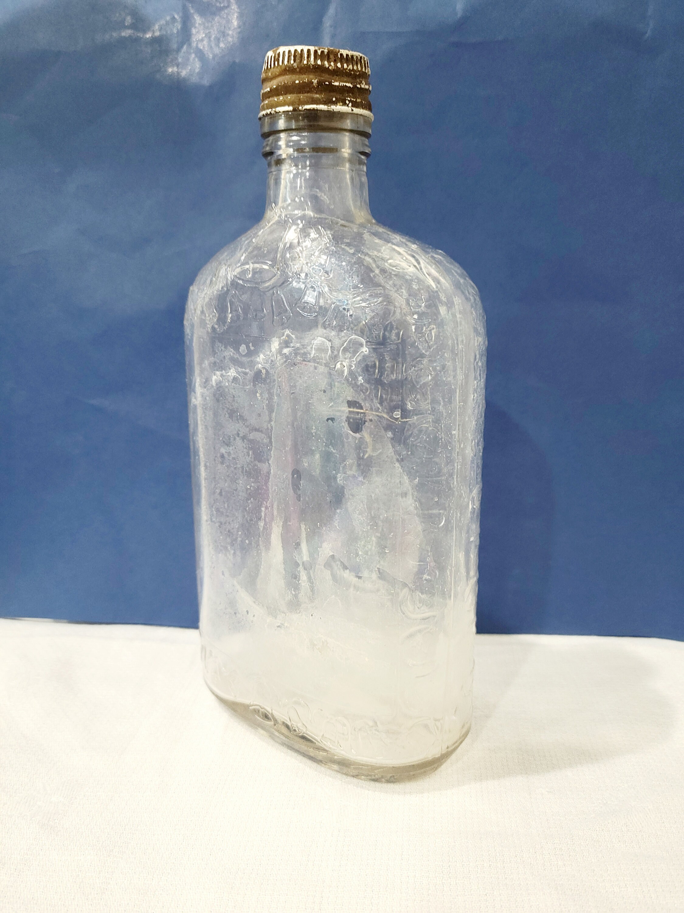 Vintage Golden Wedding Pure Rye Whiskey Glass Bottle With Original Top ...