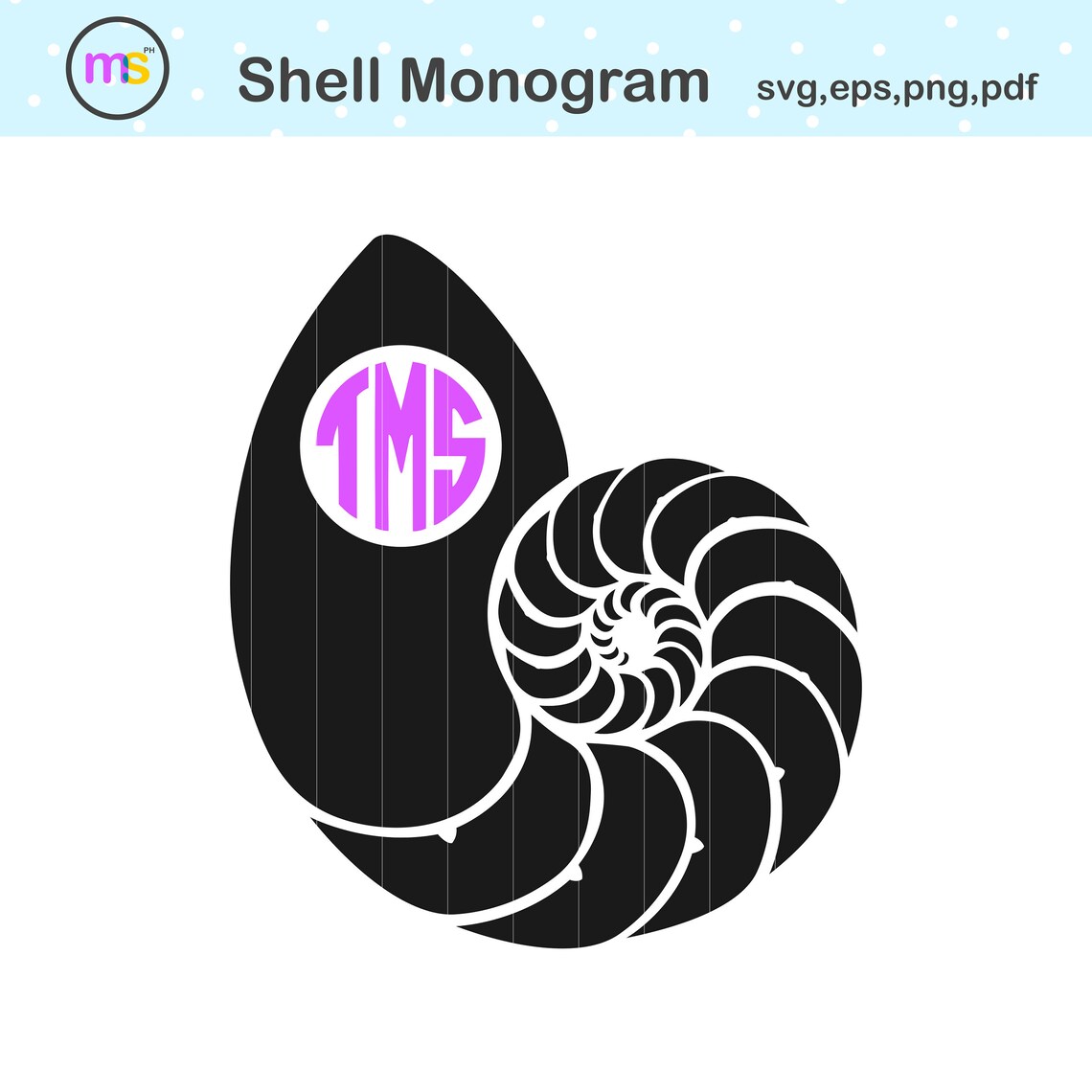 Shell Monogram Svg Seashell Monogram Svg Shell Svg Seashell - Etsy