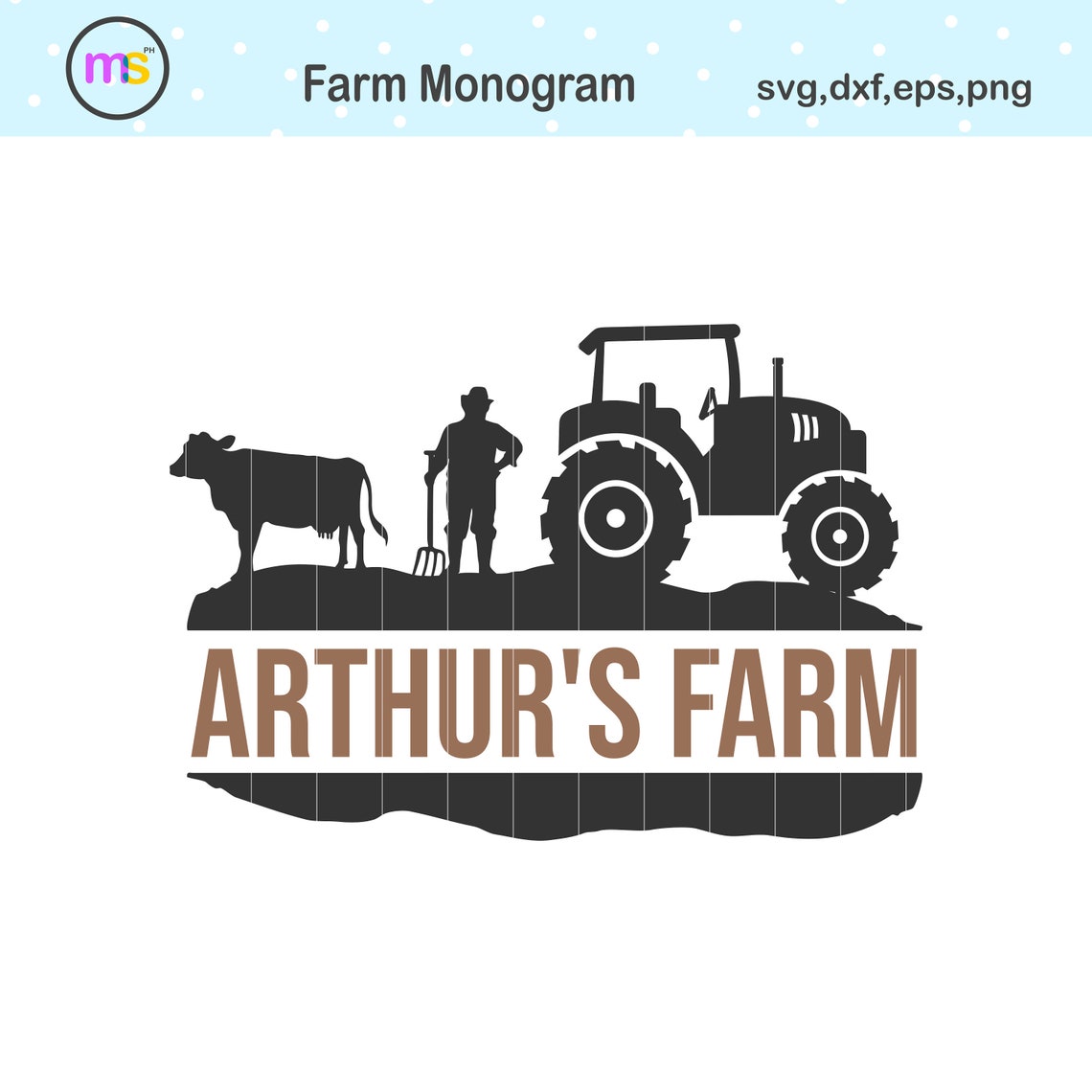 Farm Split Monogram Svg Farm Monogram Svg Farmer Monogram | Etsy