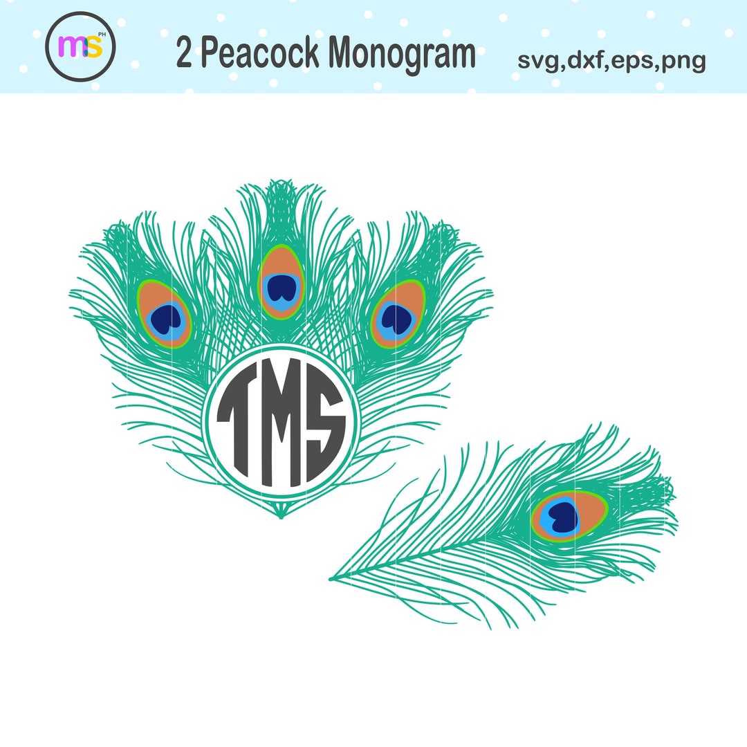 Peacock Feather Svg, Peacock Feather Monogram Svg, Peacock Svg, Peacock ...
