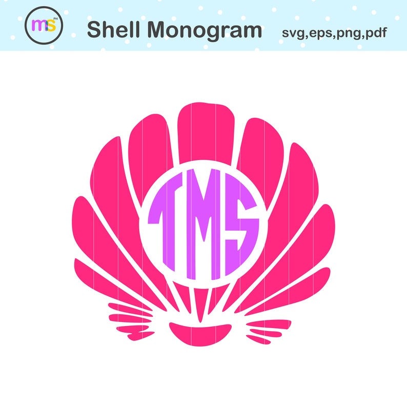 Shell Monogram Svg Seashell Monogram Svg Clam Monogram Svg | Etsy