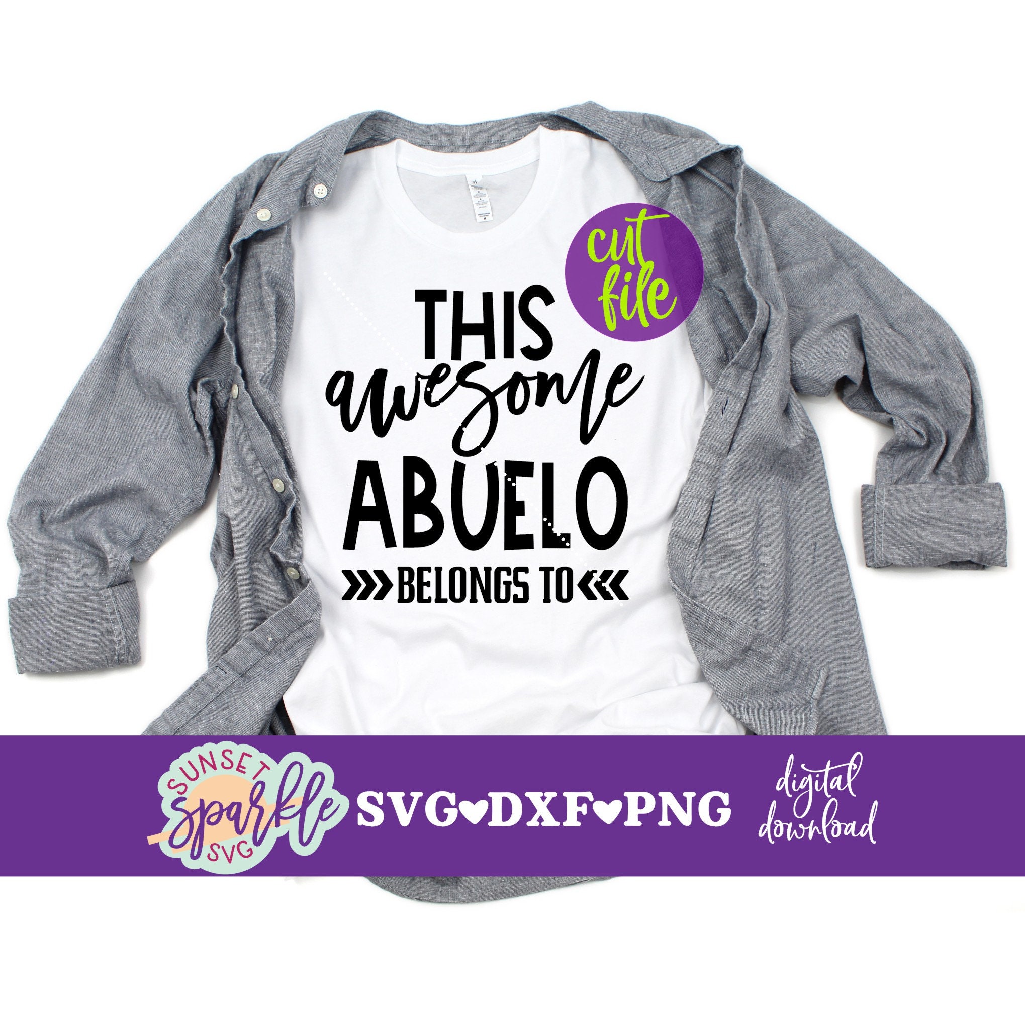 Abuelo svg This Awesome Abuelo Belongs to svg grandfather | Etsy