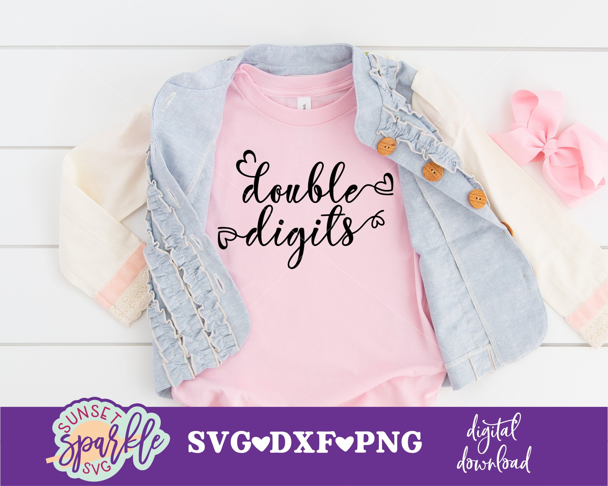 Double Digits Svg 10th Birthday Svg Dxf Png File for - Etsy
