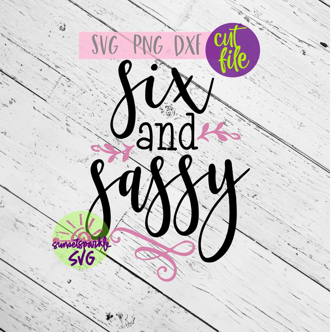 Six and Sassy Svg, 6th Birthday Svg, Birthday Svg, Dxf, Png, Instant ...
