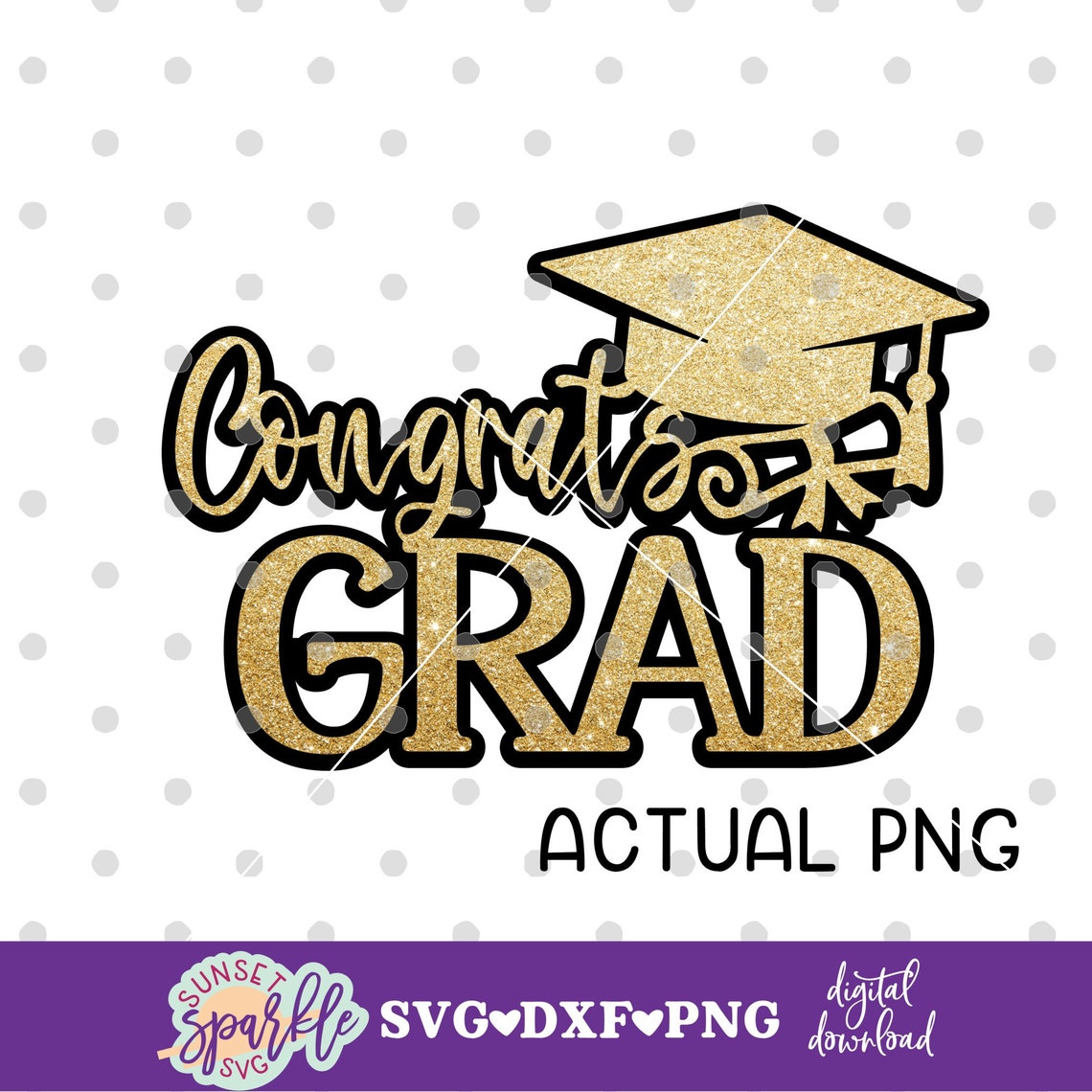 Cake Topper Svg File - Congrats Grad Svg, Graduation Svg ...