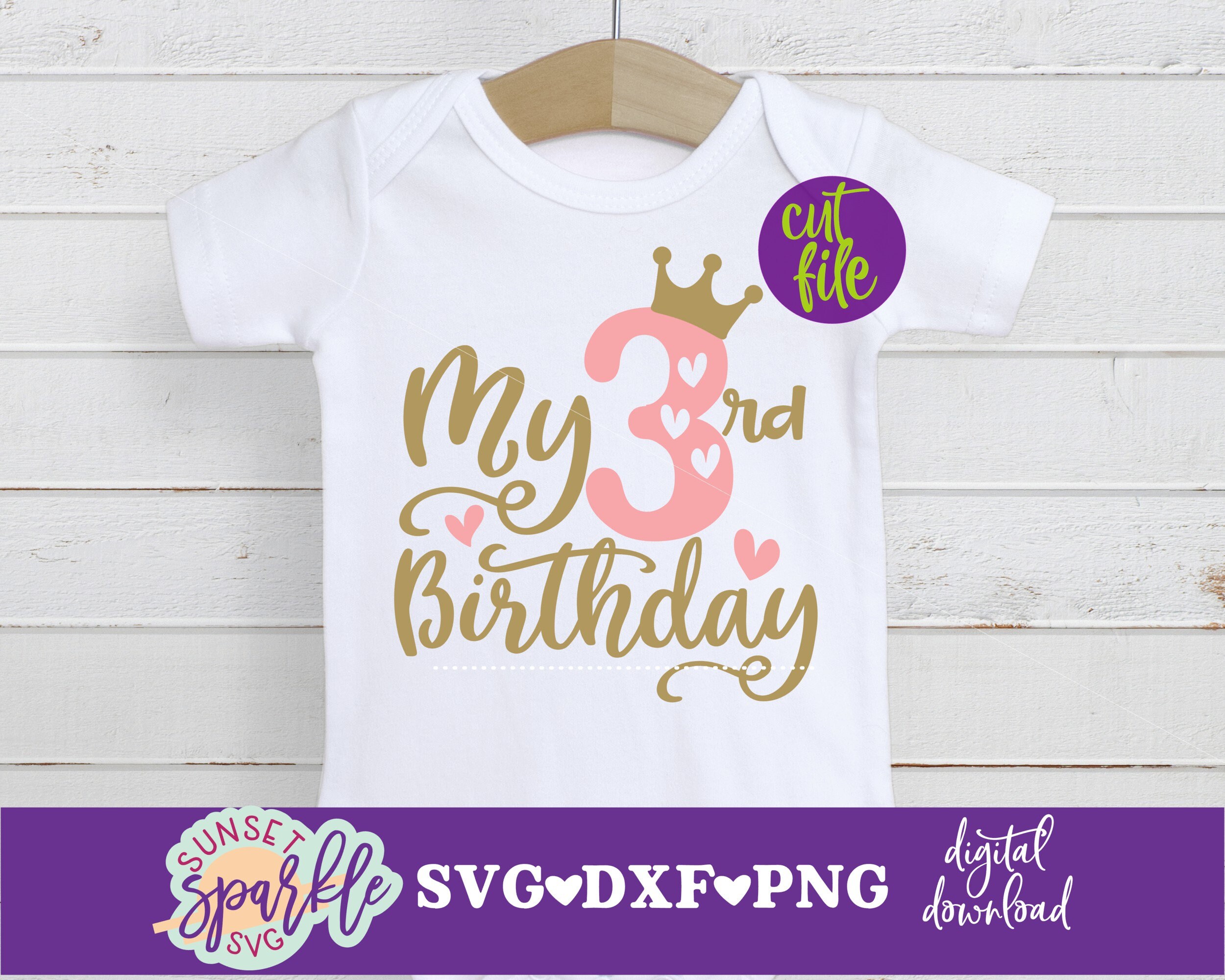 My 3rd Birthday Svg Birthday Girl Svg Birthday Svg Dxf Png | Etsy