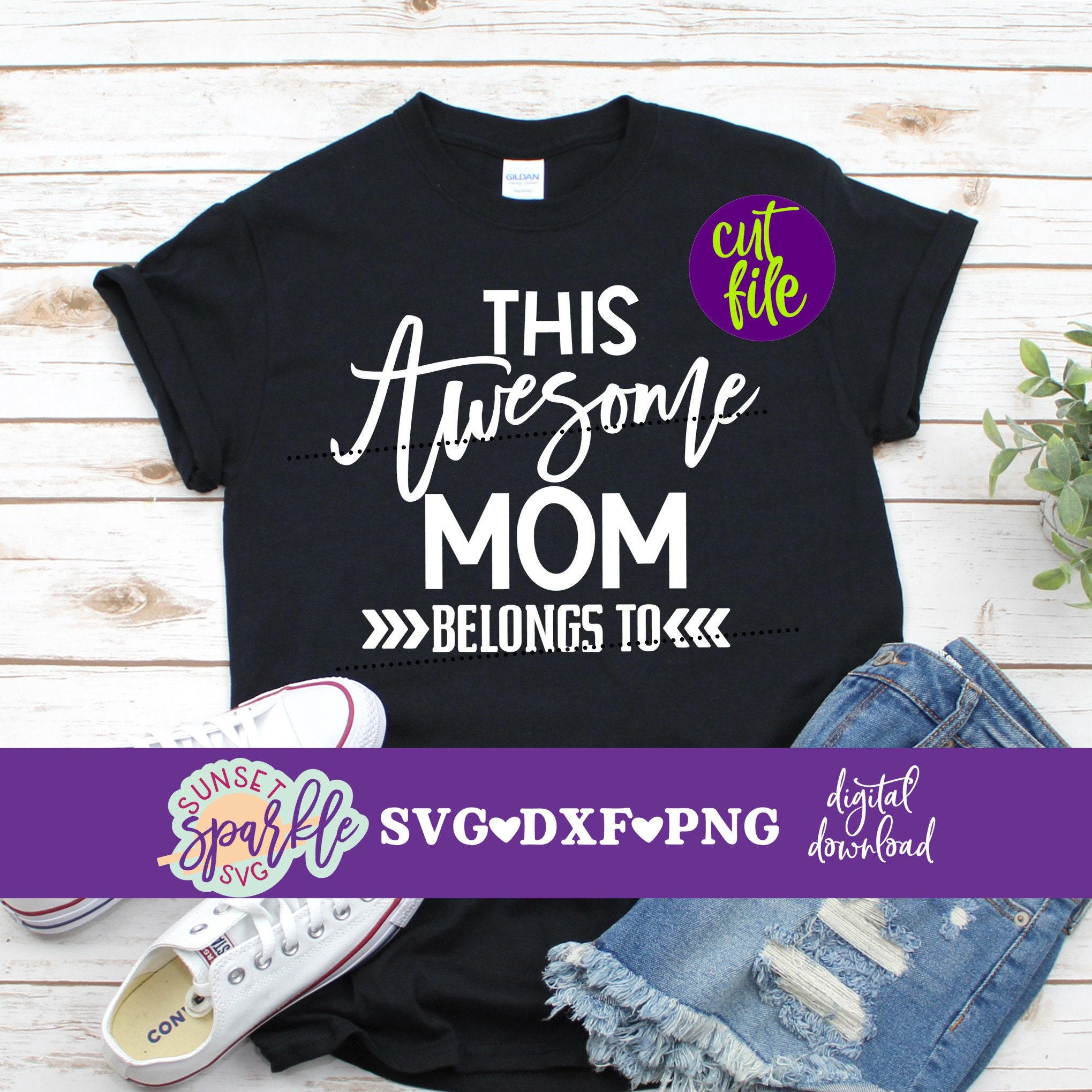 Mom svg This Awesome Mom Belongs to svg Momlife svg dxf | Etsy