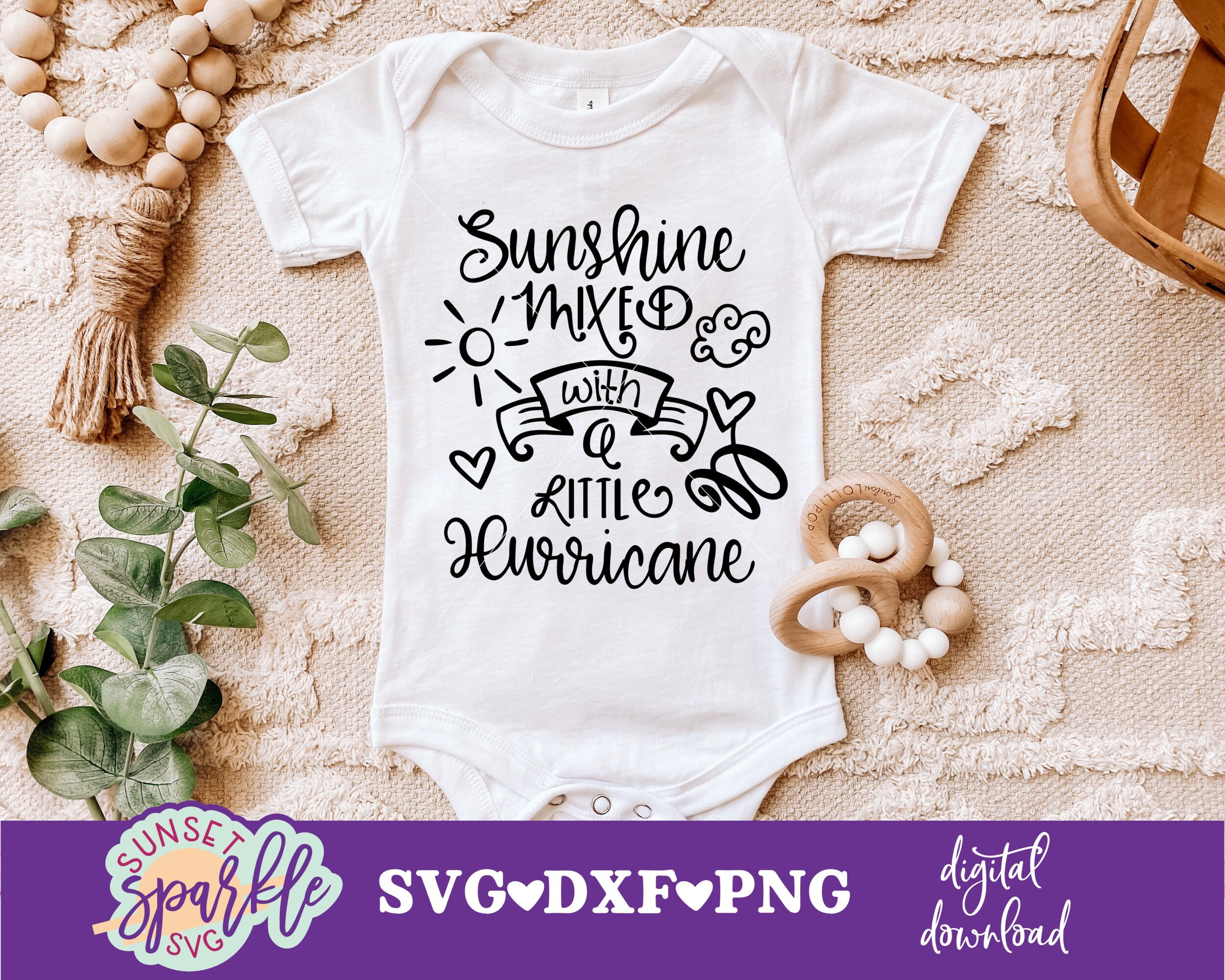 Baby Svg - Sunshine Mixed With a Little Hurricane Svg, Girl Svg, Dxf ...