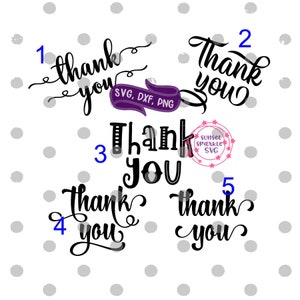 Thank You Svg, Dxf, Png, Instant Download, Thank You Clip Art, Thank ...