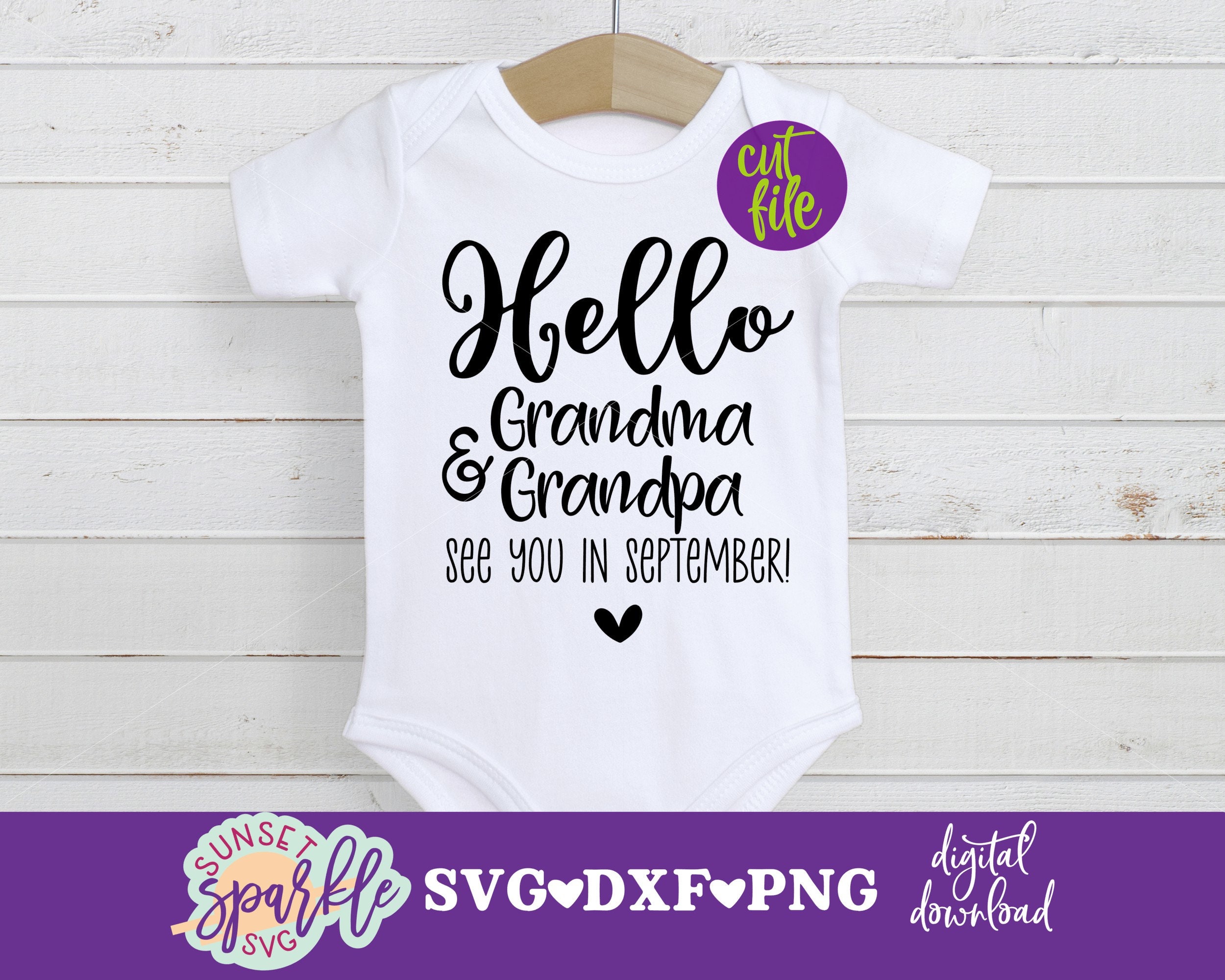 Hello Grandma and Grandpa Svg Baby Announcement Svg - Etsy