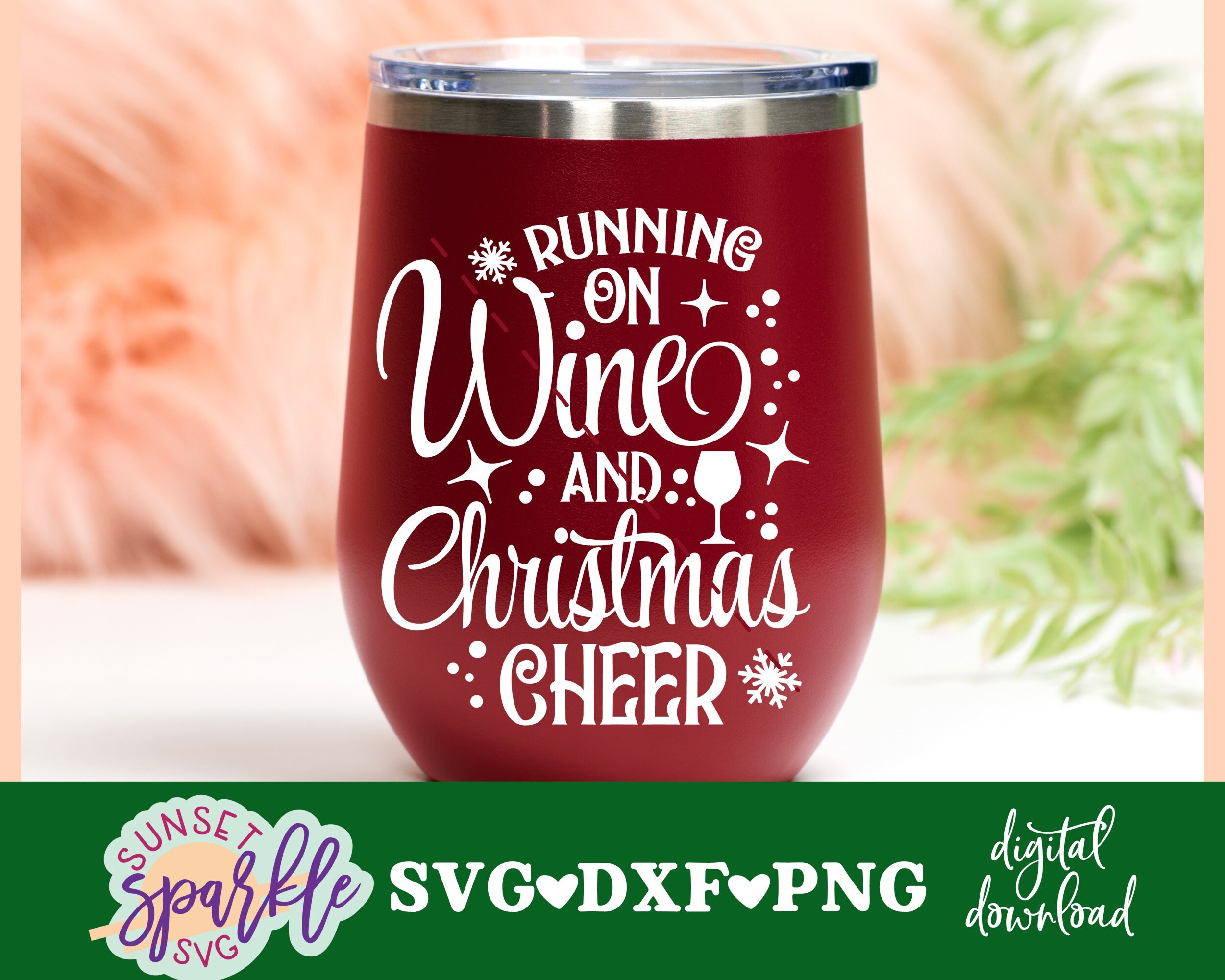Wine Svg Running on Wine and Christmas Cheer Svg Wine - Etsy
