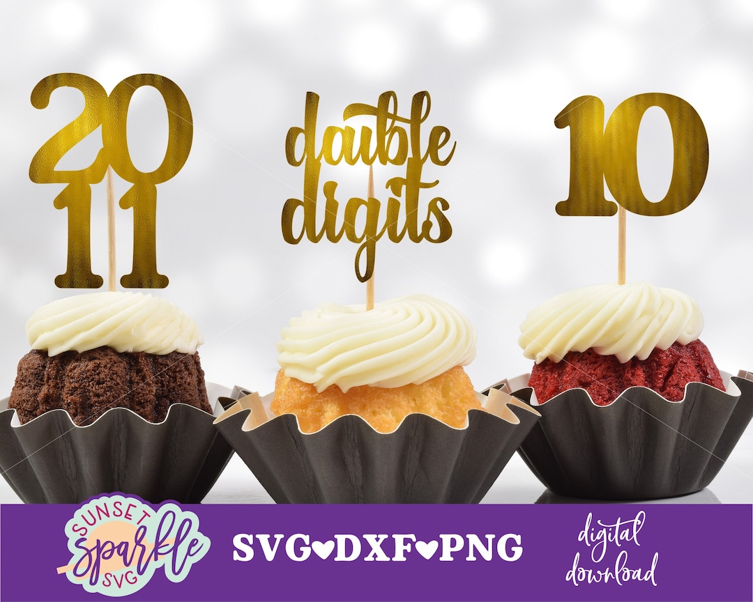 Double Digits Svg - Cake Topper Svg, 10th Birthday Svg, Birthday Svg ...