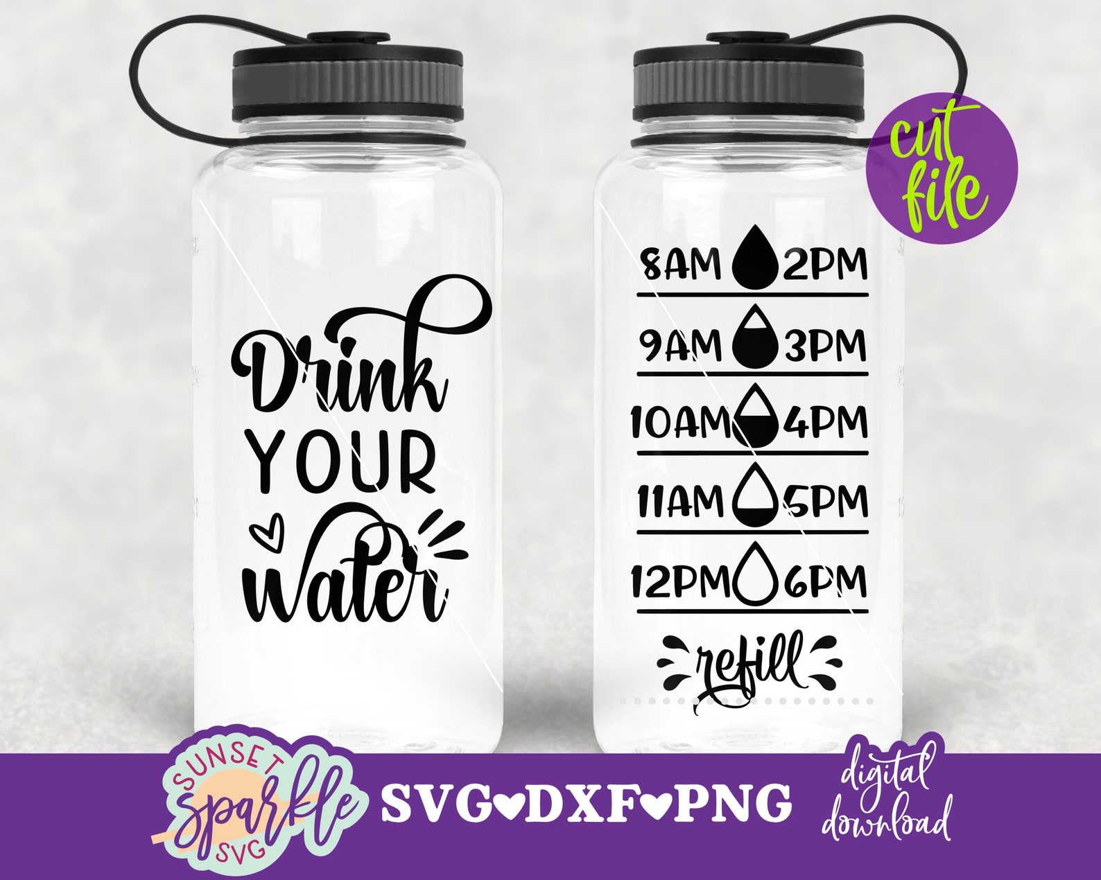 Drink Your Water Svg, Water Tracker Svg, Dxf, Png, Instant Download ...