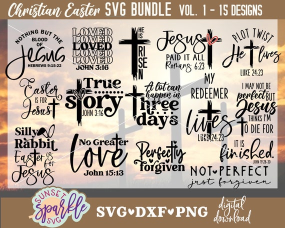 Christian Easter SVG Bundle Easter Svg Dxf Png File Bible - Etsy