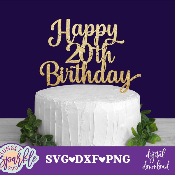 Personalized 20th Birthday Cake Topper Etsy
