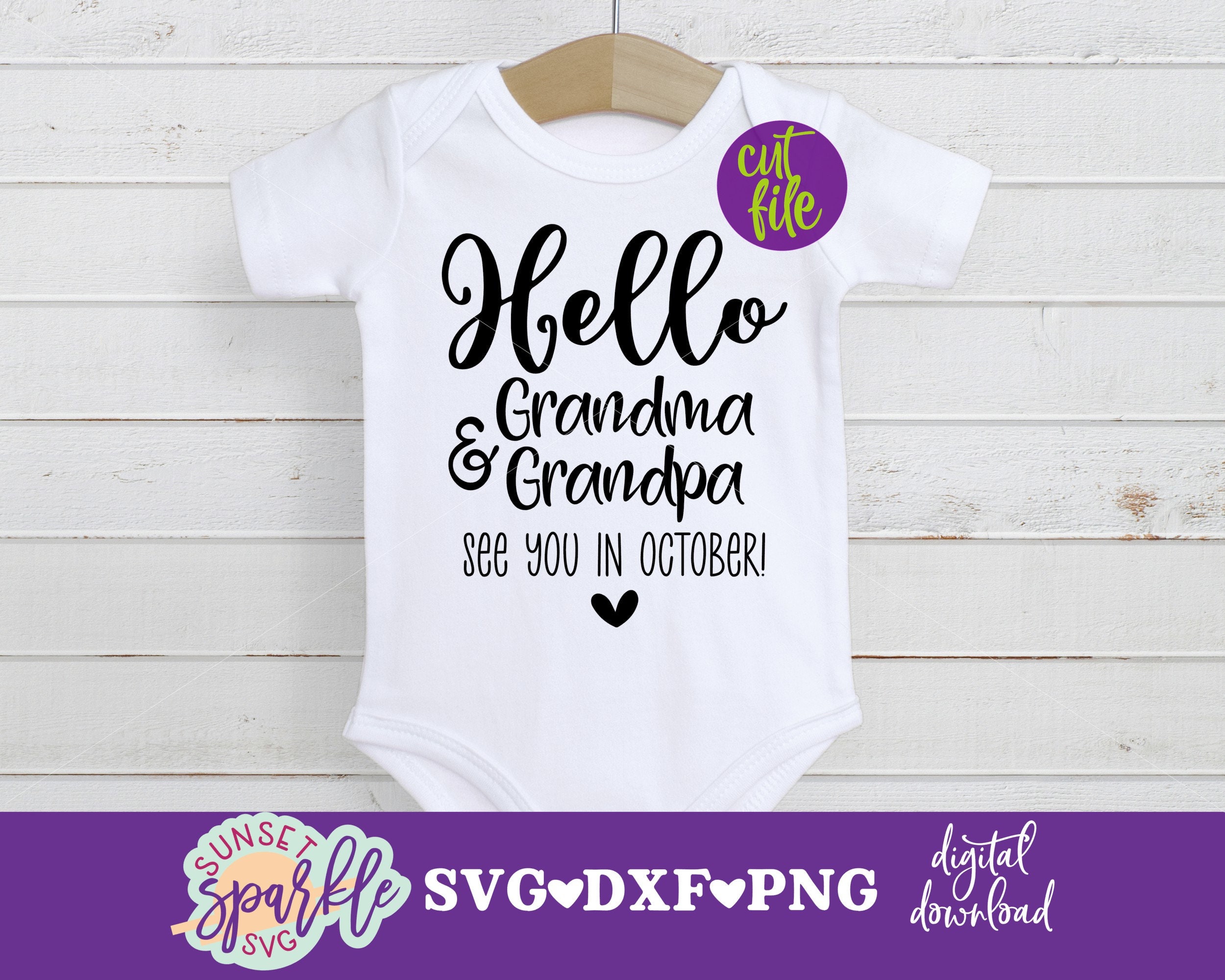 Hello Grandma and Grandpa Svg Baby Announcement Svg - Etsy