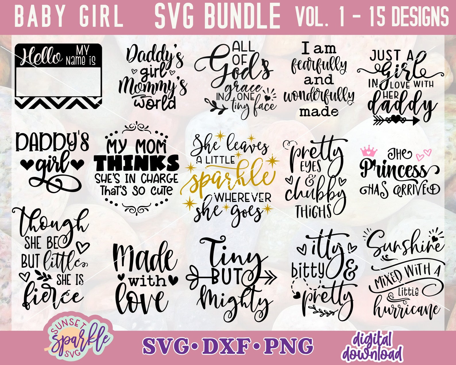 Baby Girl Svg - Baby Girl SVG Bundle, Baby Girl Bundle Svg, Dxf, Png ...