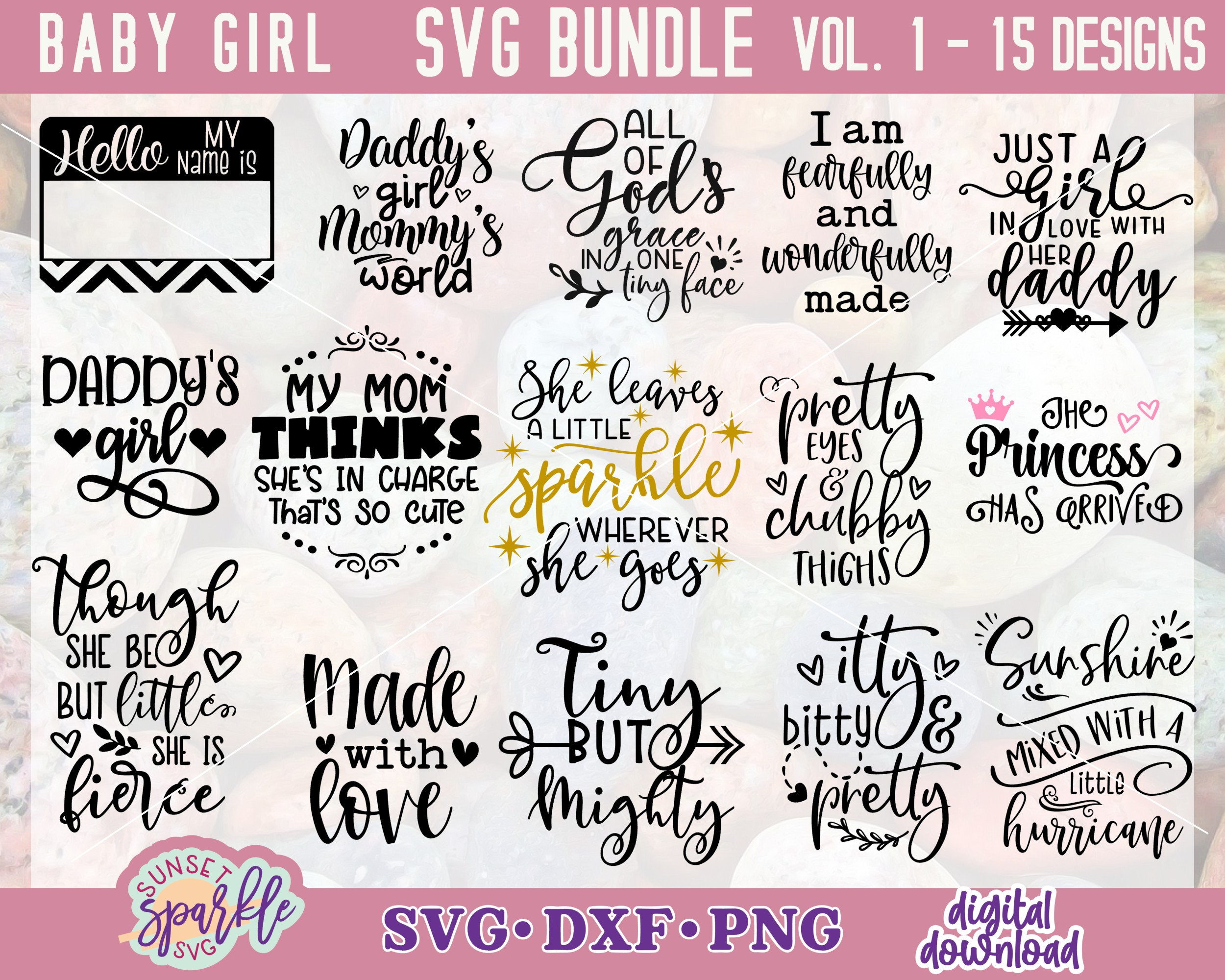 Baby Girl Svg - Baby Girl SVG Bundle, Baby Girl Bundle Svg, Dxf, Png ...