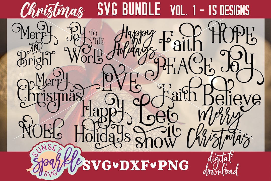 Christmas SVG Bundle - Christmas Words and Phrases Svg, Merry Christmas ...