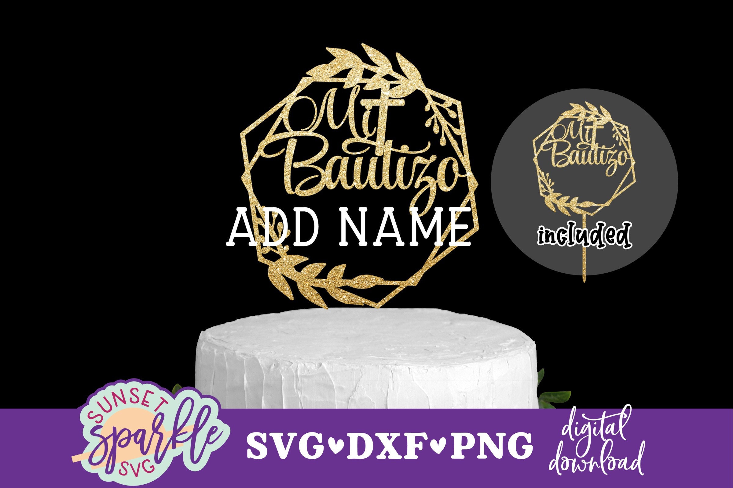 Baptism SVG File Mi Bautizo Svg File Cake Topper Svg Dxf - Etsy Norway