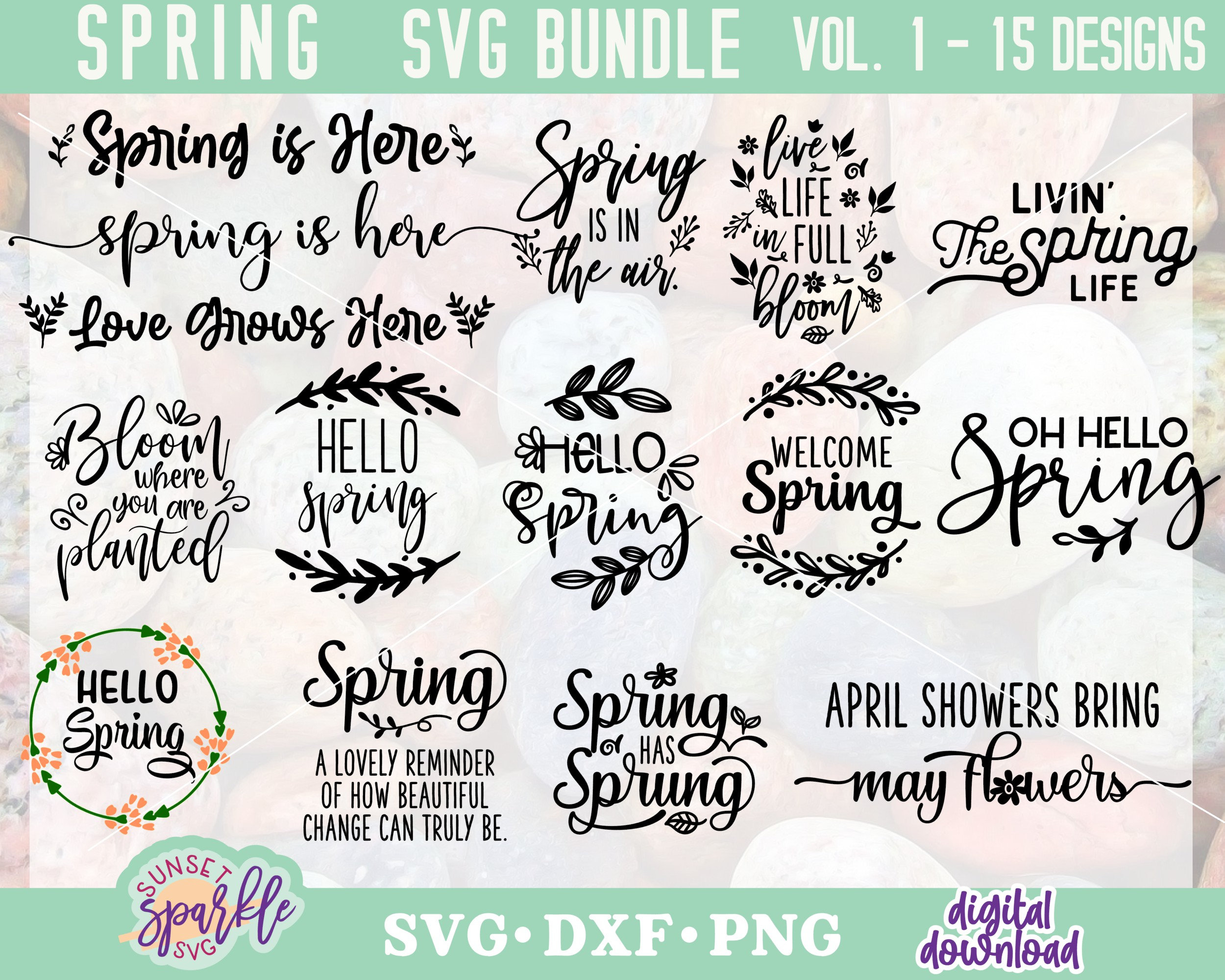 Spring SVG Bundle Spring Bundle Svg Dxf Png Instant - Etsy Canada