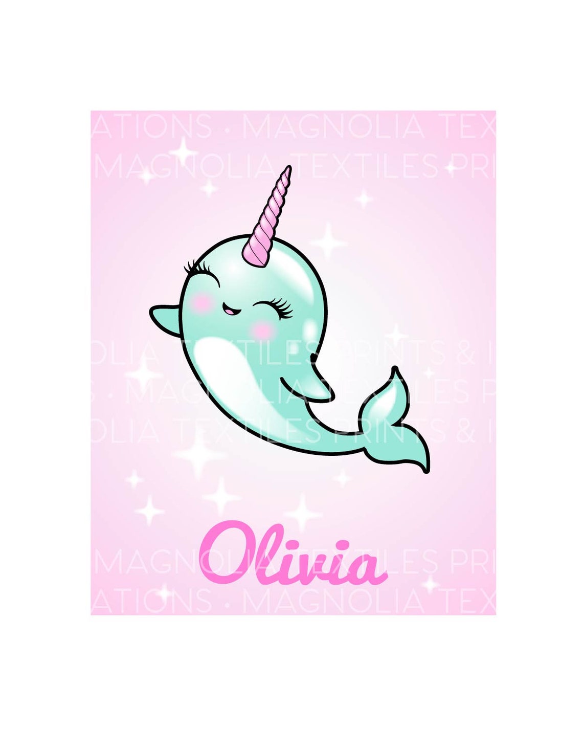 Cute Narwhal Illustration, Printable Narwhal Artwork Download, Girls ...