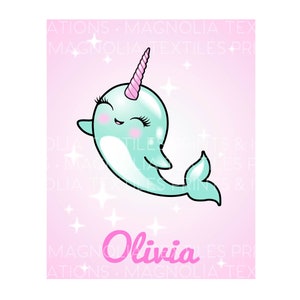 Cute Narwhal Illustration, Printable Narwhal Artwork Download, Girls ...