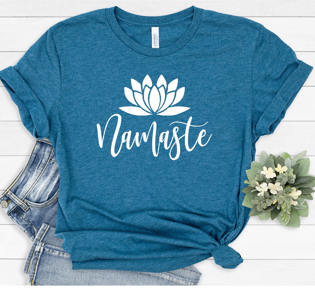 Namaste Shirt, Lotus Flower Shirt, Yoga Shirt, Meditation Shirt, Yoga ...