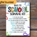 Back to School Survival Kit- Printable 5x7 Digital Download - Etsy