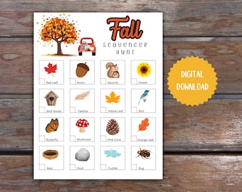 Fall Scavenger Hunt Printable | Printable Nature Scavenger Hunt ...