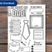 All About My Dad, Printable, Father's Day Activity Coloring Page, Gift ...