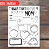 All About My Mom, All About My Mum Printable, Mothers Day Activity ...