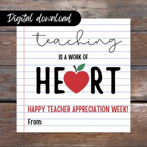Teaching is Am Work of Art| Teacher Appreciation| Poster | Gift Tag ...