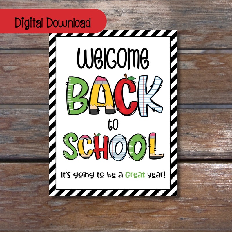 Welcome Back Sign - Etsy