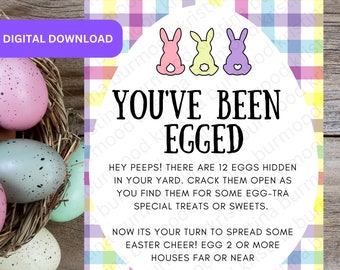 You've Been Egged Easter Game- Neighborhood Easter Egg Hunt Activity ...