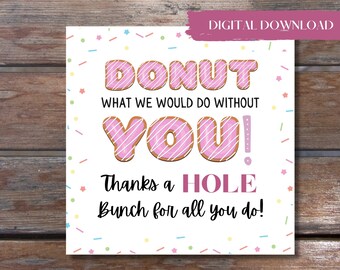 Donut Teacher Appreciation Sign : Donut You Know How Much We - Etsy
