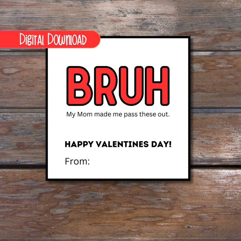 Bruh Valentines - Printable - Etsy