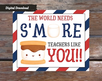 EDITABLE S'more Gift Tag, We Need Smore Teachers Like You, Teacher ...