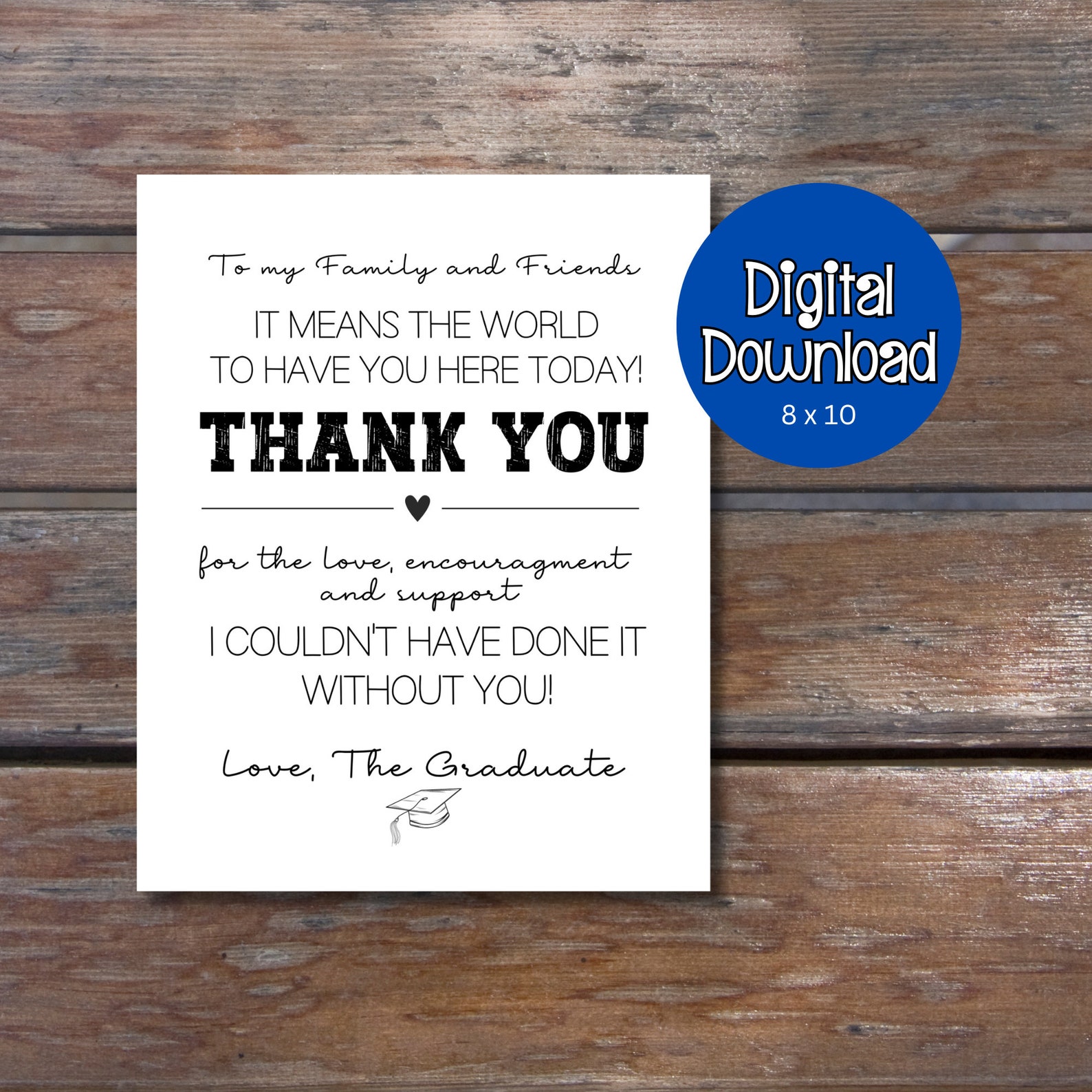 Graduation Thank You Sign Printable - Etsy