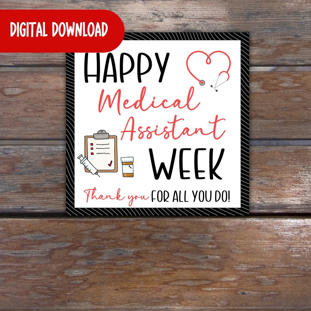 Printable "happy Medical Assistant Week" Thank You Tags - Etsy