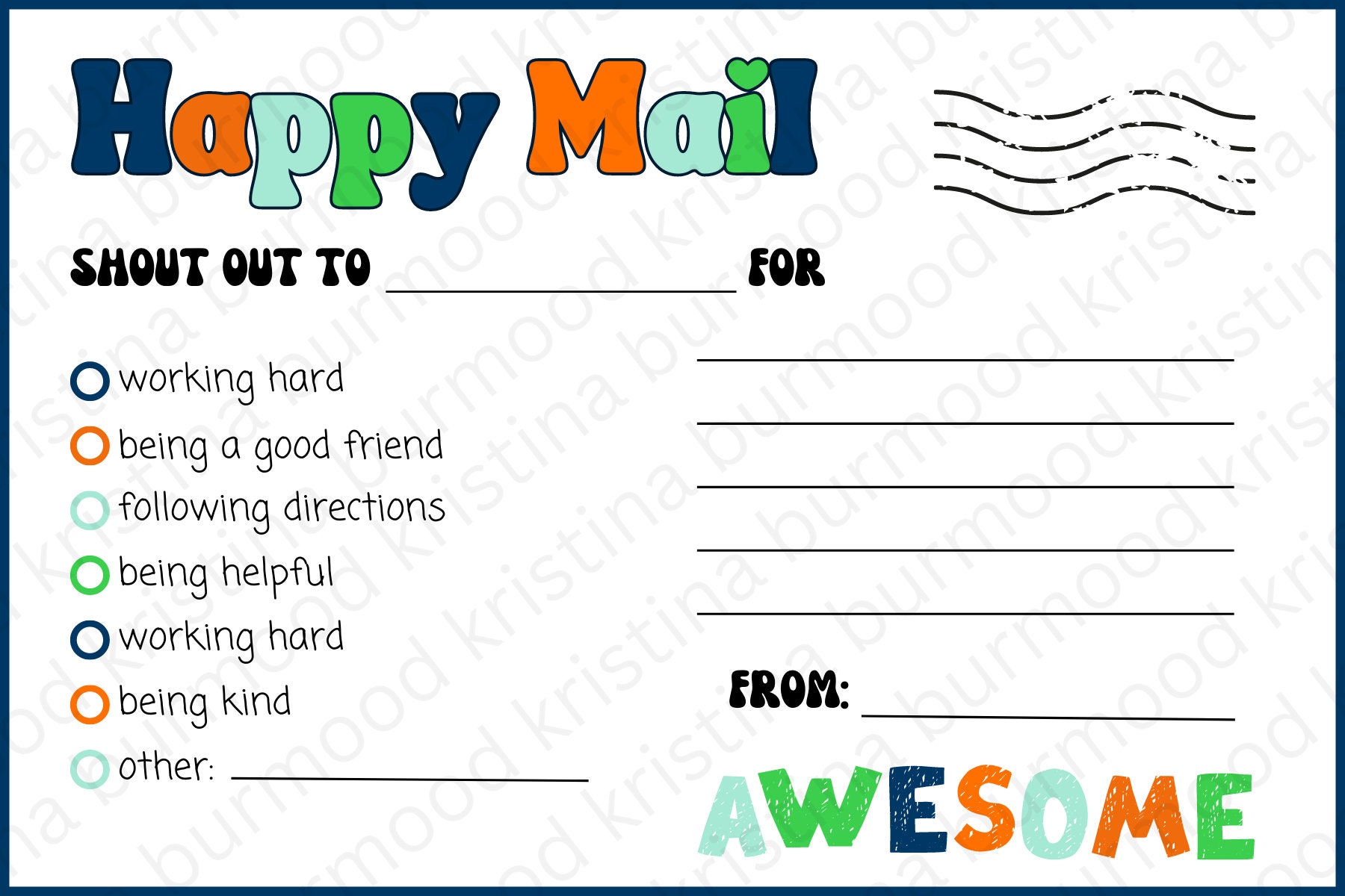 Teacher Happy Mail Notes: Printable Reward Chart (digital Download) - Etsy