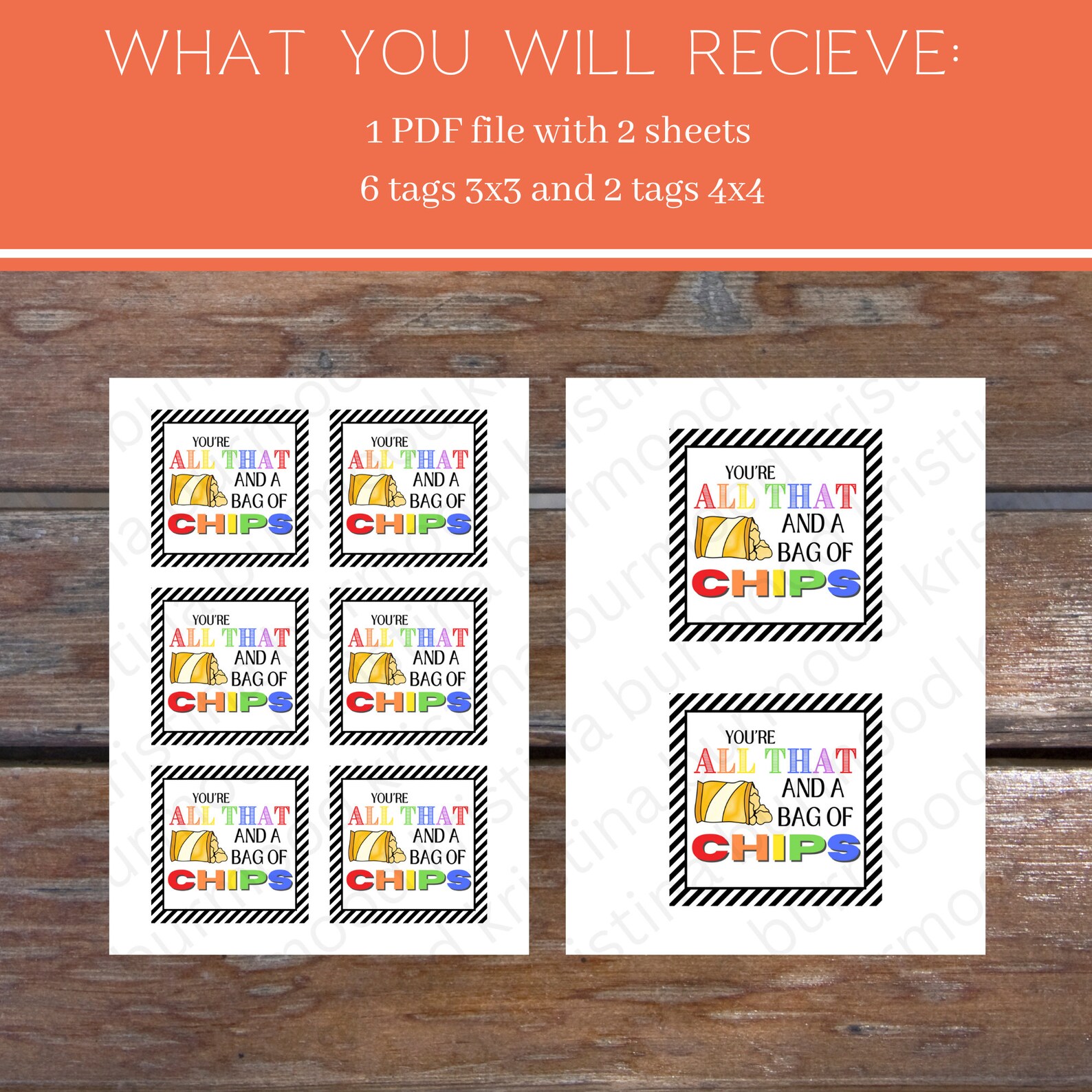 You're All That and a Bag of Chips Printable Gift Tags (PDF) - Etsy