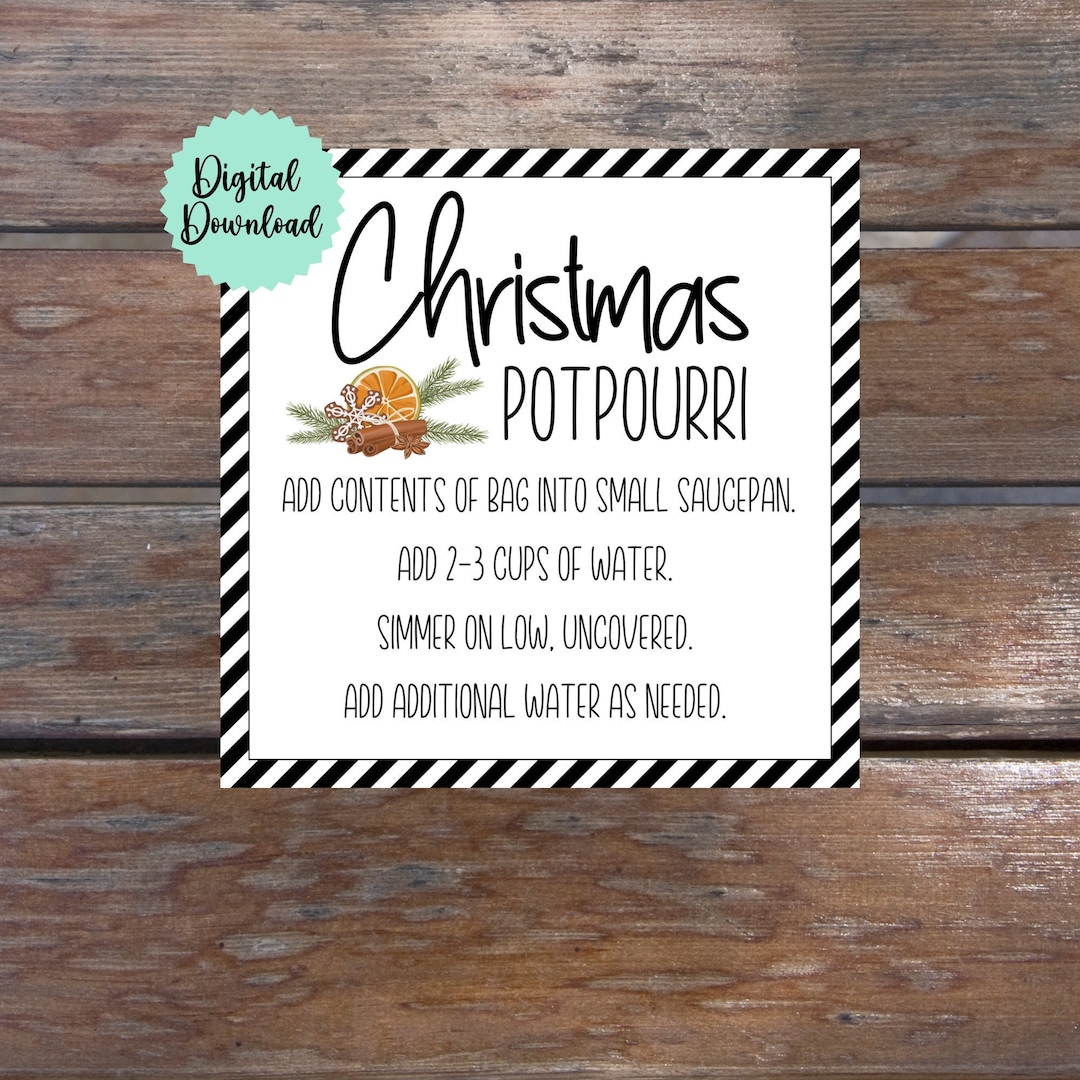 Christmas Potpourri Printable Tags With Simmering Instructions ...