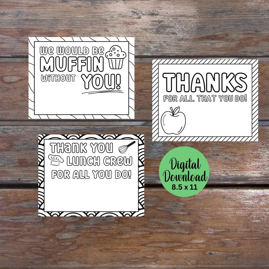 Colorable Thank You Color Pages | Lunch Lady | Muffin Without You ...