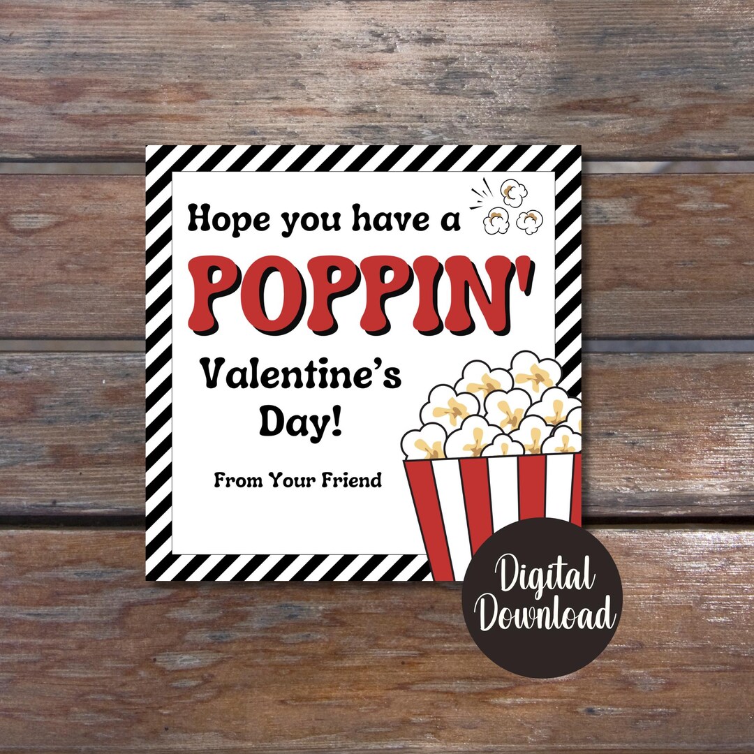 Hope You Have a Poppin Valentines Day Printable - Etsy