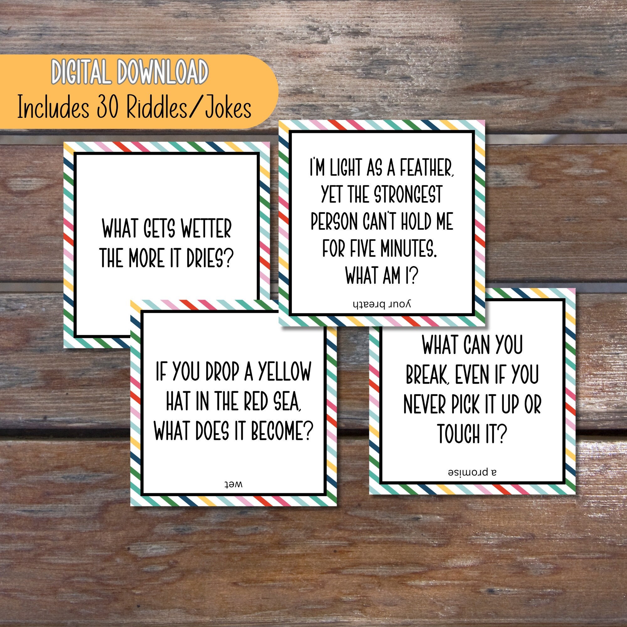30 Printable Lunch Box Riddles and Jokes - Etsy