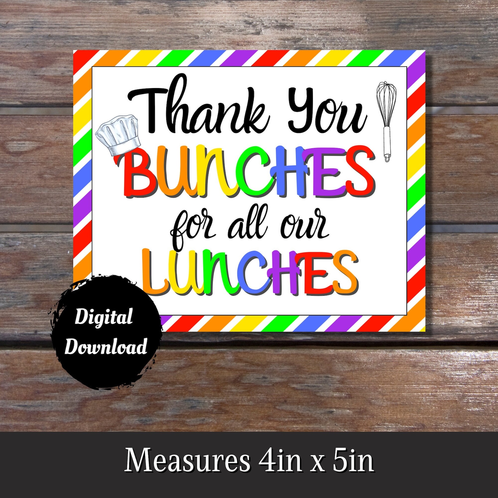 Lunch Lady Appreciation Gift Tag: Thank You Printable (PDF) - Etsy